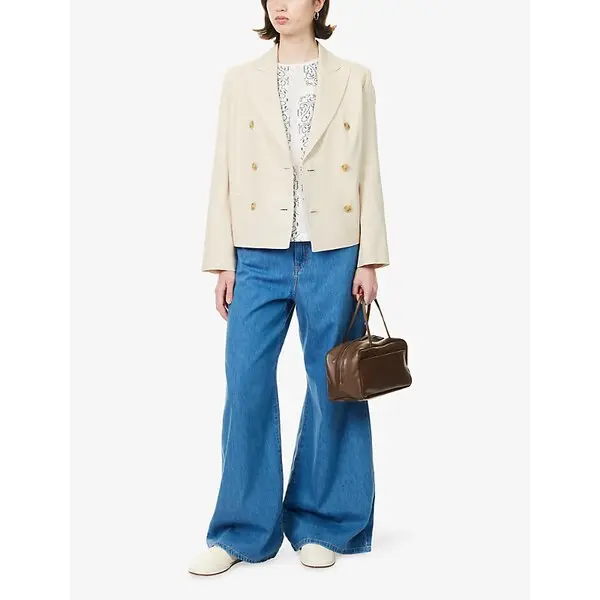 Max Mara Peak-lapel Double-breasted Woven Blazer