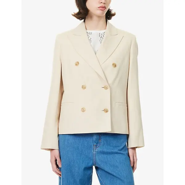 Max Mara Peak-lapel Double-breasted Woven Blazer
