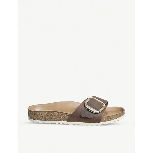 BIRKENSTOCK Madrid Big Buckle Leather Sandals - Cognac