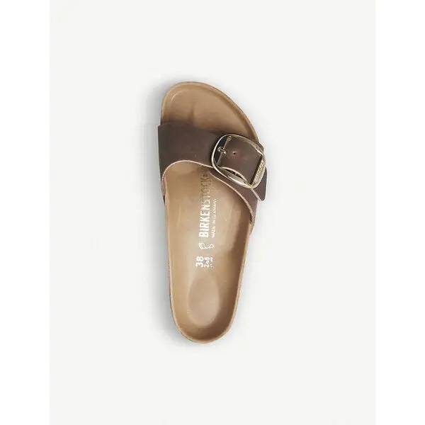 BIRKENSTOCK Madrid Big Buckle Leather Sandals - Cognac