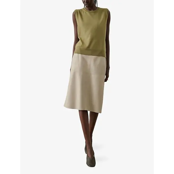Soeur Fargo Round-neck Wool Vest - Argile