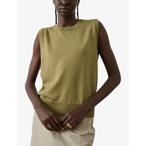 Soeur Fargo Round-neck Wool Vest - Argile