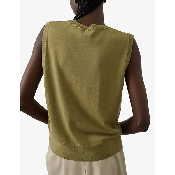 Soeur Fargo Round-neck Wool Vest - Argile