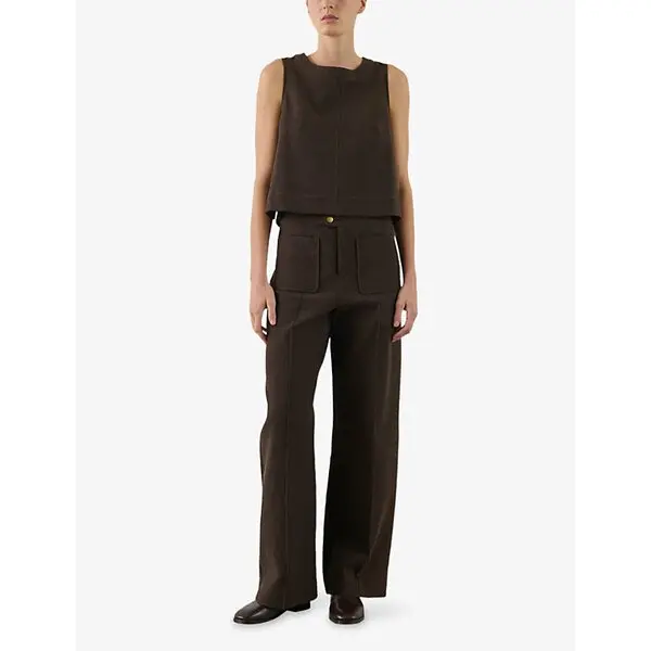 Soeur Pampa Sleeveless Cotton-canvas Top