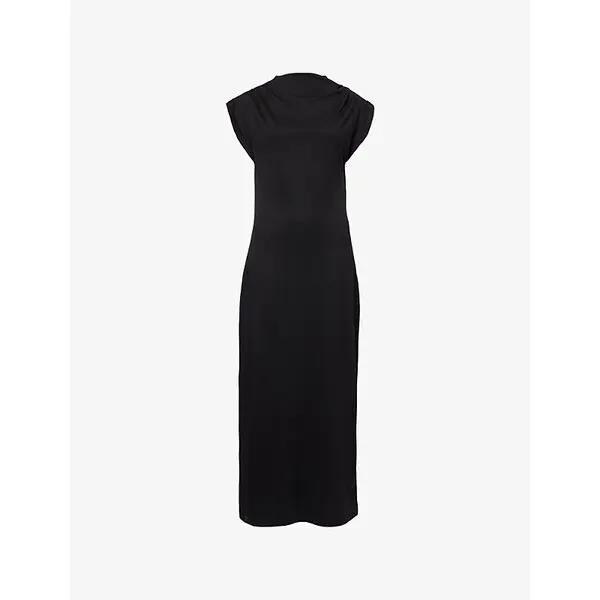 ANINE BING Alix Gathered Cotton-blend Maxi Dress