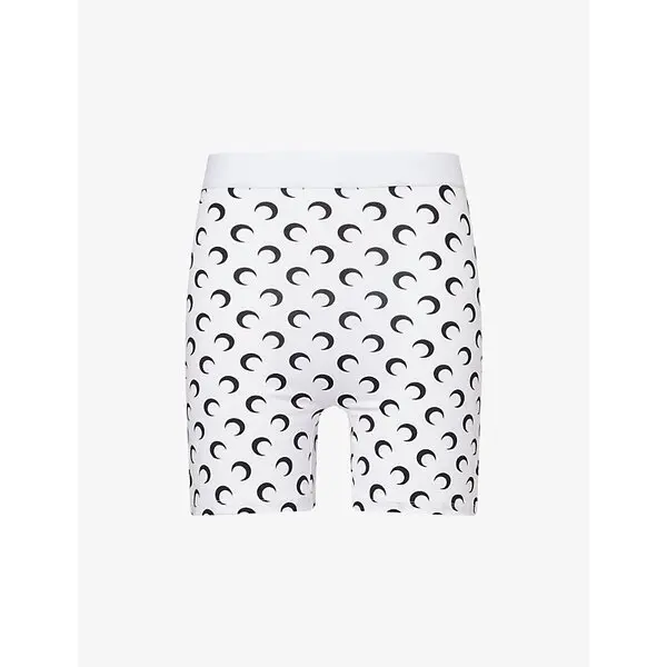 MARINE SERRE Moon Logo Stretch-jersey Shorts - Optical White