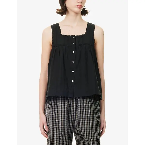 SKALL STUDIO Clea Square-neck Cotton Top