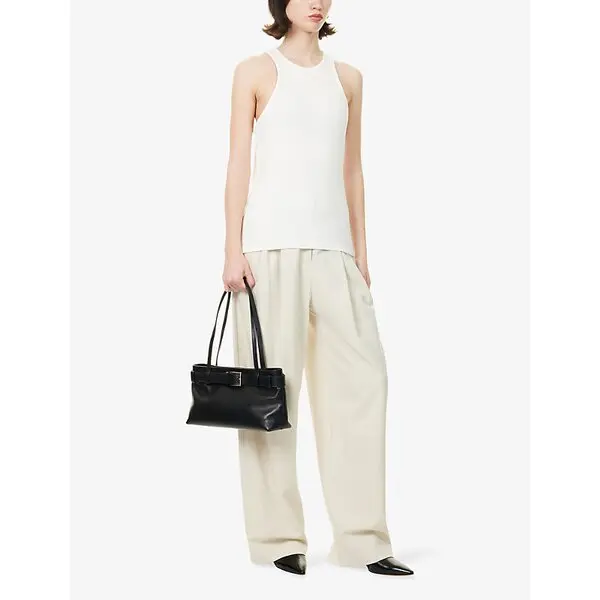 ANINE BING Embroidered-logo Knit Top - Ivory