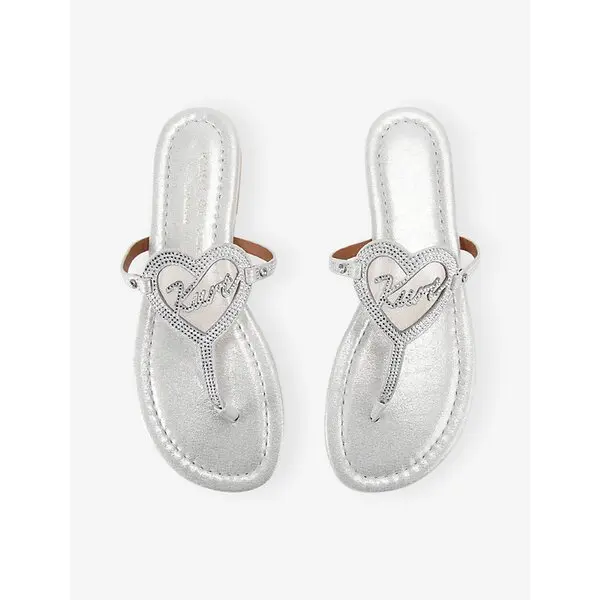 Kurt Geiger Heart T-bar Sandals - Silver