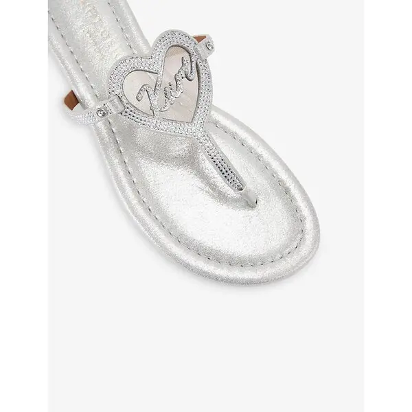 Kurt Geiger Heart T-bar Sandals - Silver