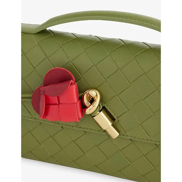 Bottega Veneta Andiamo Leather Clutch - Matcha Lipstick