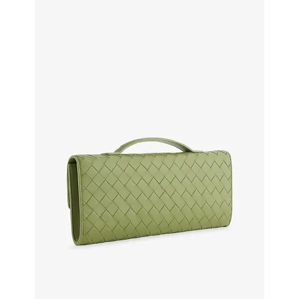 Bottega Veneta Andiamo Leather Clutch - Matcha Lipstick