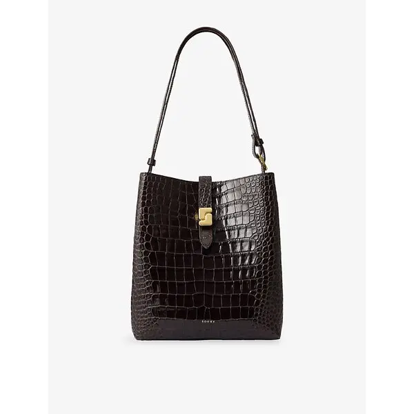 Soeur Leather Shoulder Bag - Marron Fonce