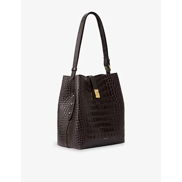 Soeur Leather Shoulder Bag - Marron Fonce