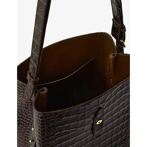 Soeur Leather Shoulder Bag - Marron Fonce