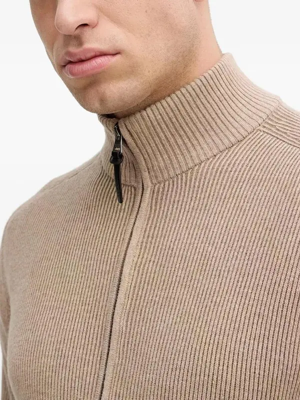 HACKETT Ribbed Zip Cardigan