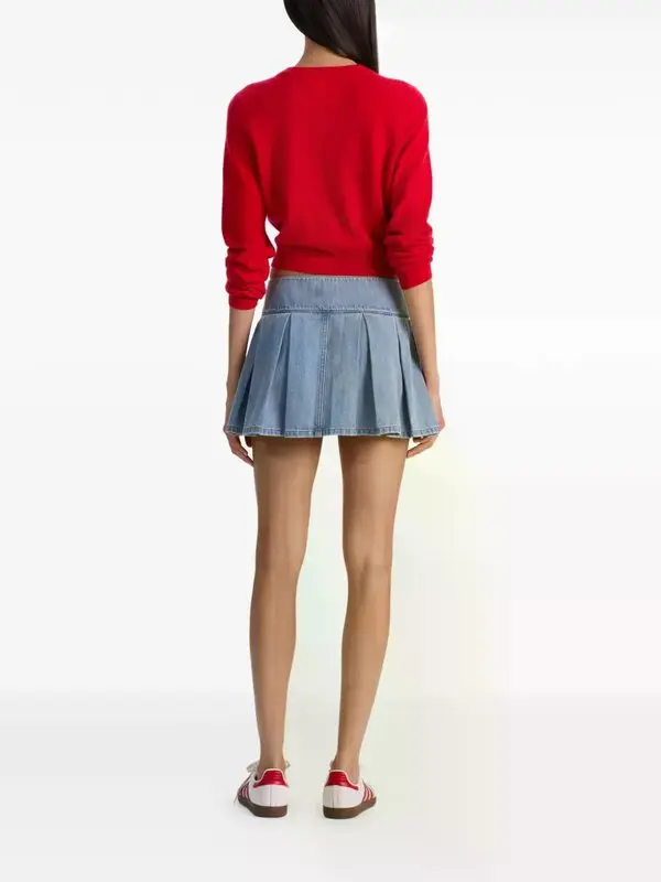 Alice + Olivia Amy Pleated Denim Mini Skirt