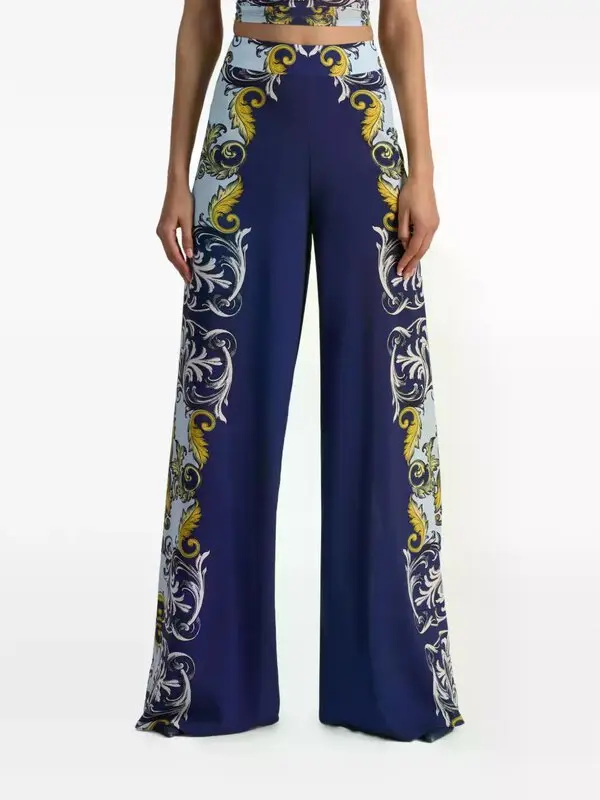 Alice + Olivia Athena Wide-leg Trousers - Blue