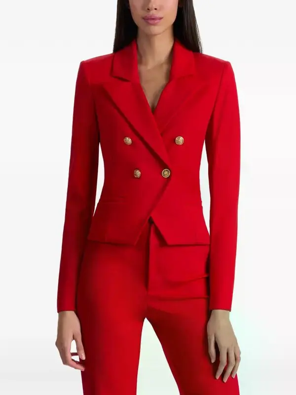 Alice + Olivia Sable Double-breasted Cropped Blazer
