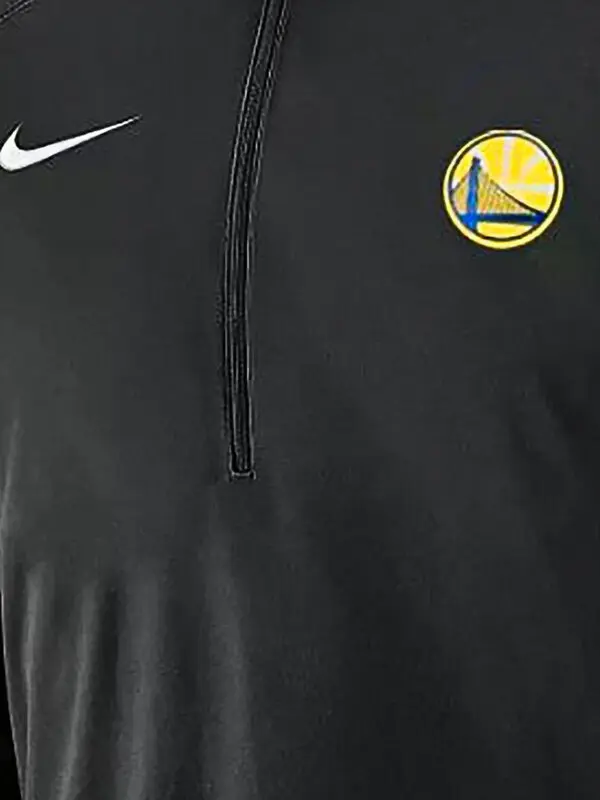 Nike Nba Golden State Warriors 1/2-zip Long-sleeve Top - Black