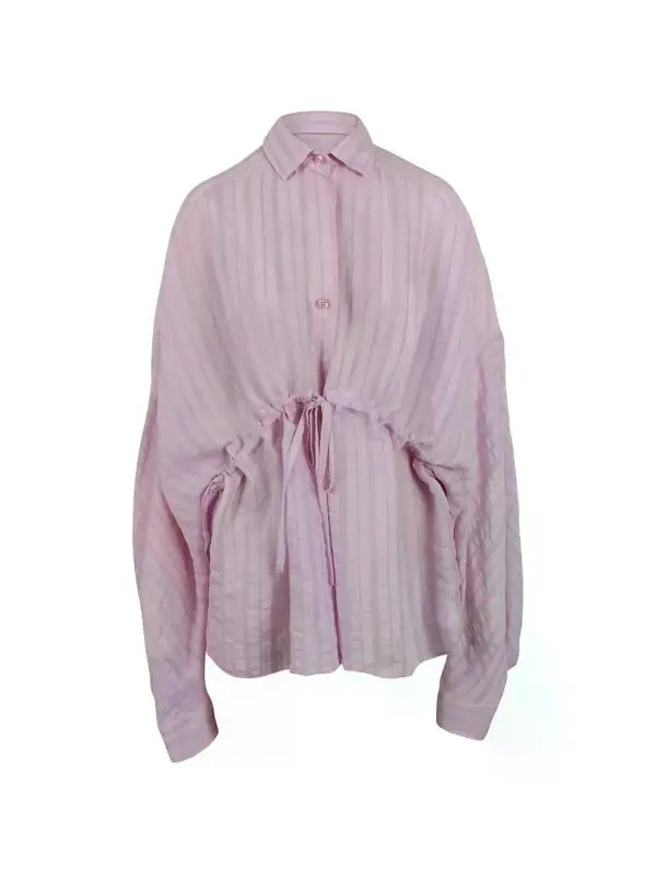 THELATEST Striped Drawstring Shirt - Pink