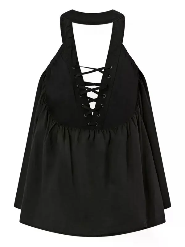 Pinko Lace-up Halterneck Top - Black