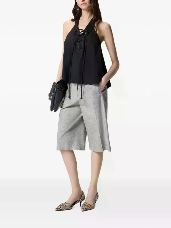 Pinko Lace-up Halterneck Top - Black
