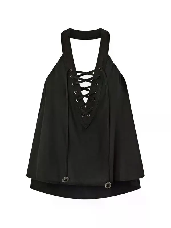 Pinko Lace-up Halterneck Top - Black