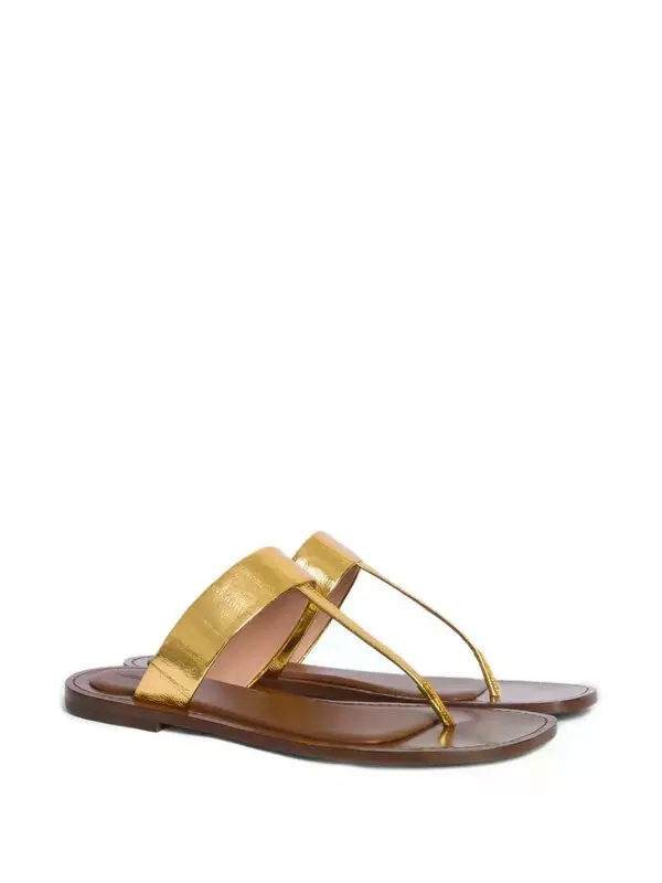 Alberta Ferretti Metallic Thong Sandals - Gold