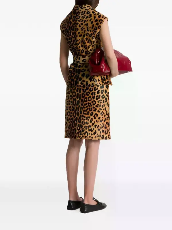 Alberta Ferretti Leopard-print Skirt With Belt