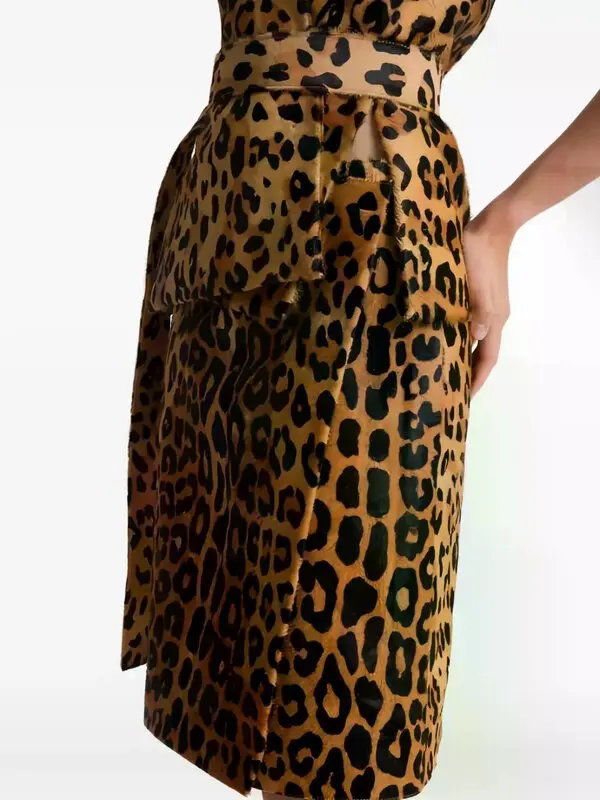 Alberta Ferretti Leopard-print Skirt With Belt