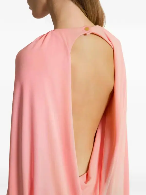 Alberta Ferretti Open-back Cape Maxi Dress - Pink