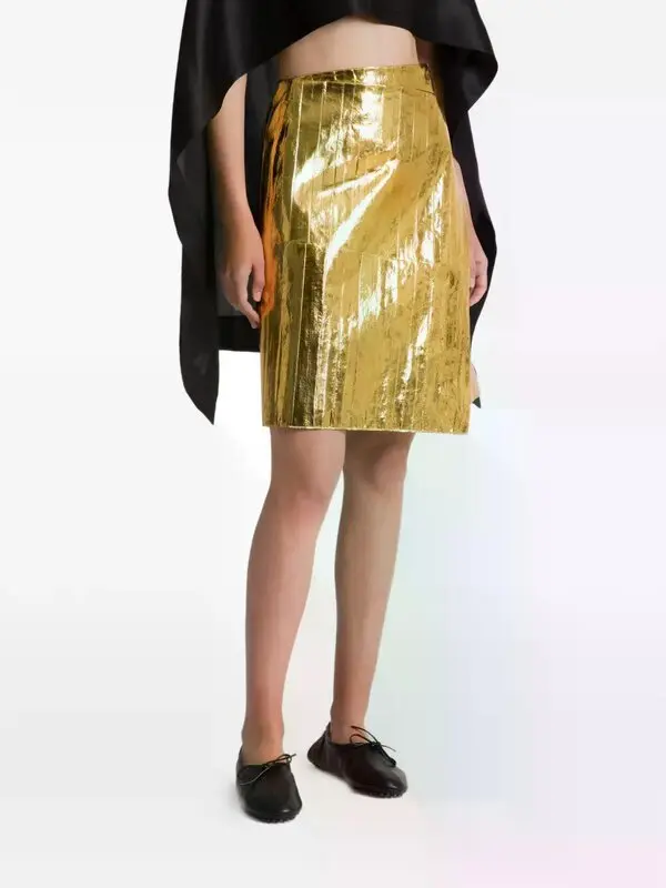 Alberta Ferretti Metallic Wrap Skirt