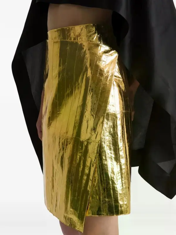 Alberta Ferretti Metallic Wrap Skirt