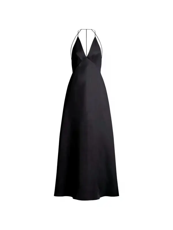 Alberta Ferretti V-neck Backless Maxi Dress - Black