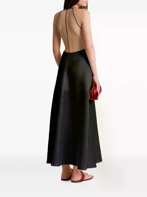 Alberta Ferretti V-neck Backless Maxi Dress - Black