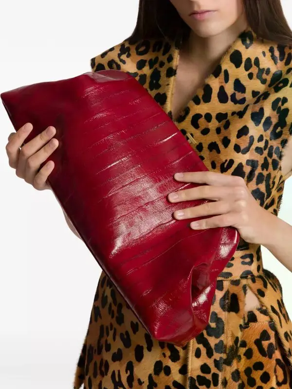 Alberta Ferretti Vertical-stripe Clutch - Red