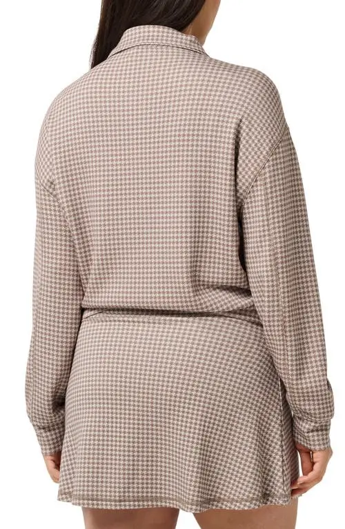 Travis Mathew Skyloft Printed Quarter-zip Sweatshirt - Walnut Multi