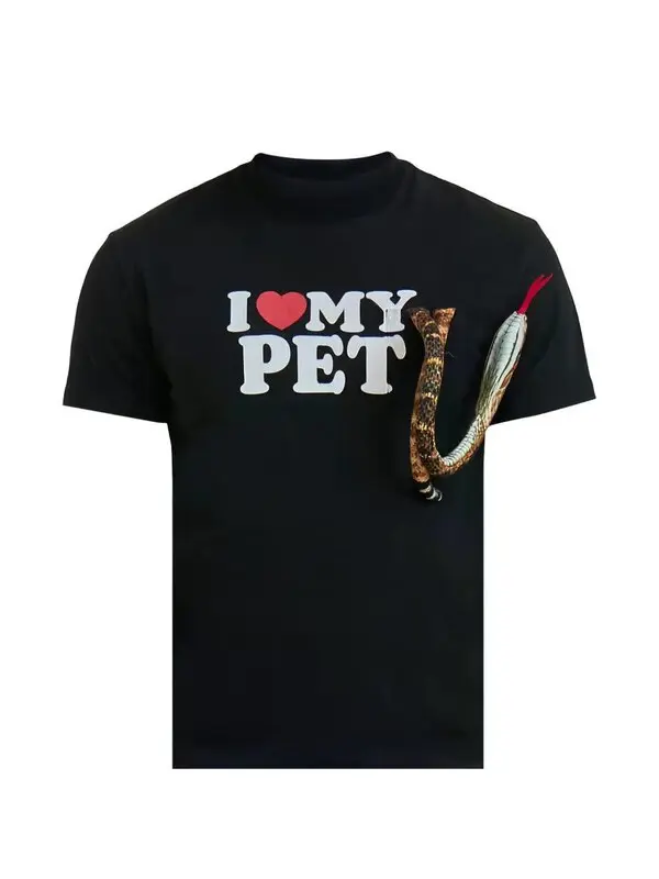 DOUBLET I Love My Pet T-shirt - Black