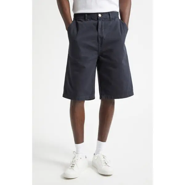 PALMES Coarse Cotton Twill Shorts - Black