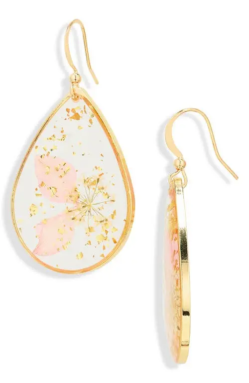 Bp. Pressed Flower Drop Earrings - Goldulti
