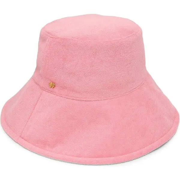 Lele Sadoughi Reversible Terry Cloth Bucket Hat - Coral/sea