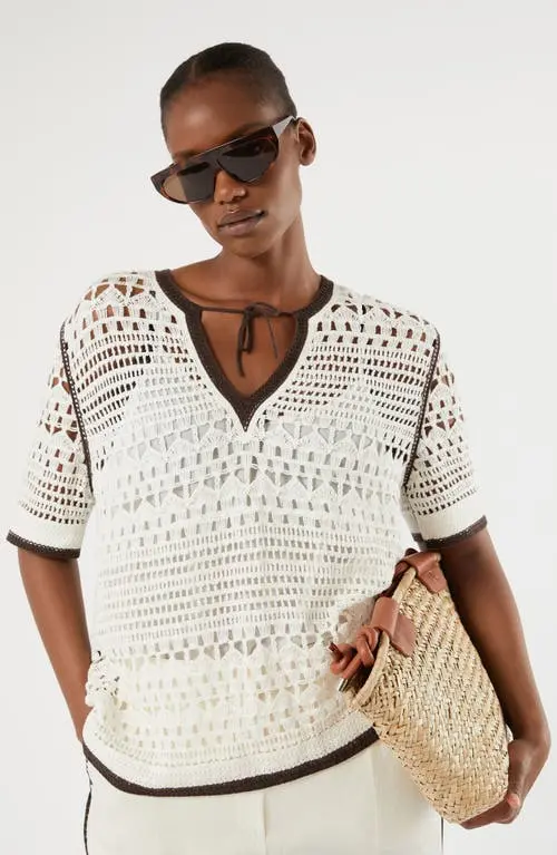 Marina Rinaldi Garza Crochet Sweater