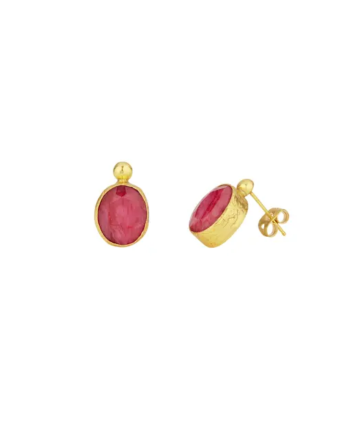 OTTOMAN HANDS Siena Stud Earrings - Ruby