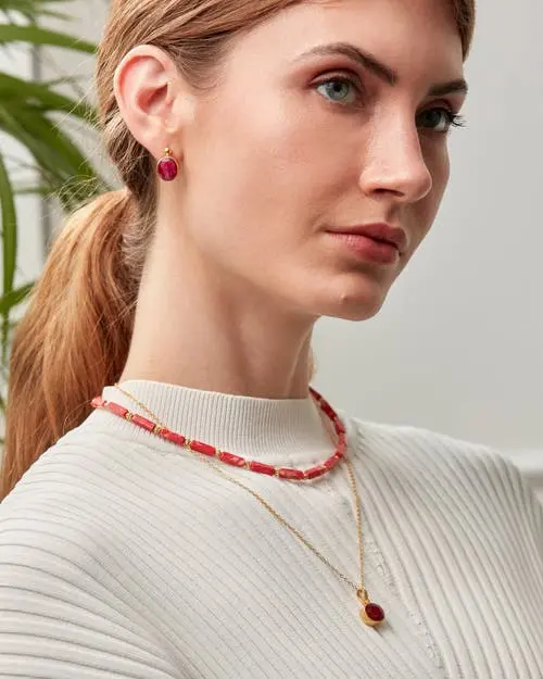 OTTOMAN HANDS Siena Stud Earrings - Ruby