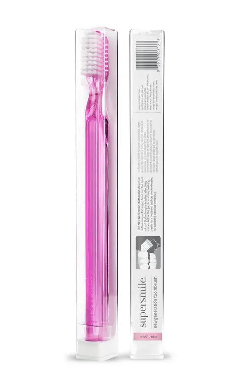SUPERSMILE 2-pack New Generation 45° Patented Long Toothbrush - Pink