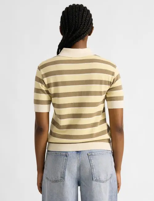 ALBARAY Stripe Short Sleeve Polo