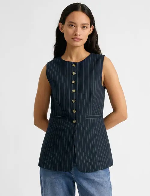 ALBARAY Pinstripe Tailored Waistcoat