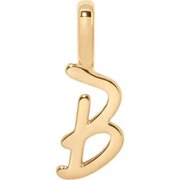 MADE BY MARY Script Initial Charm In Gold Vermeil - Gold Vermeil Initial B