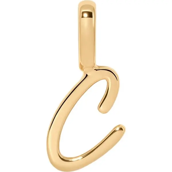 MADE BY MARY Script Initial Charm In Gold Vermeil - Gold Vermeil Initial C